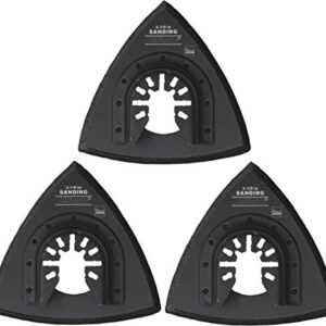 Triangle Sanding Pads for Oscillating Multitool with Universal Quick-Release - 3 Pack of 3-1/8 Inch Sander Pads for Hook & Loop Sandpaper- Caliastro