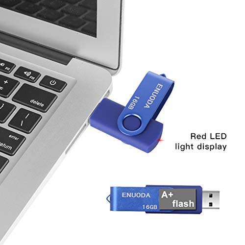 ENUODA 16GB USB Flash Drive 2 Pack Thumb Drives 16GB USB 2.0 Memory Stick Jump Drive Pen Drive for Storage and Backup (Blue Purple)