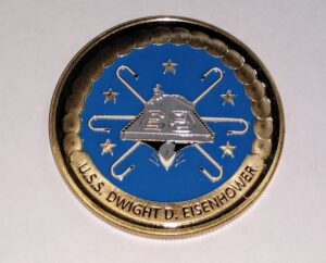 us navy uss dwight d eisenhower cvn-69 colorized challenge art coin