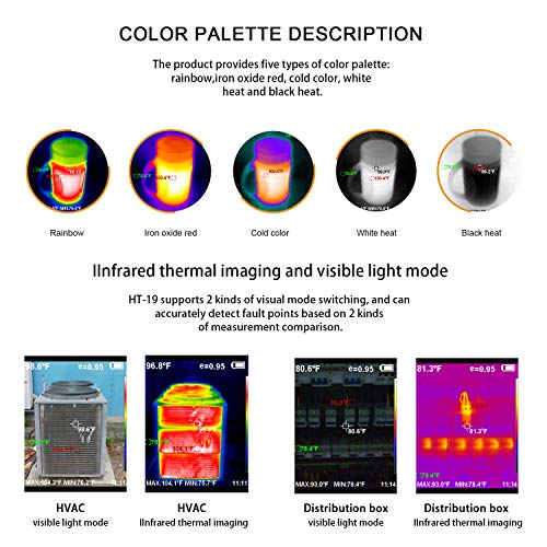 HT-19 New Higher Resolution 320 x 240 IR Infrared Thermal Imaging Camera with 300,000 Pixels and Sharp 3.2" Color Display Screen. Hti-Xintai