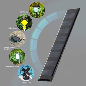 6Pcs Solar Panel, Polysilicon Board Solar Panel, Outdoor Emergency Solar Charger 0.3W 4V Rechargeable 2.4V 3V Battery 107x20MM Mountaineering Camping Supplies