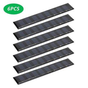 6Pcs Solar Panel, Polysilicon Board Solar Panel, Outdoor Emergency Solar Charger 0.3W 4V Rechargeable 2.4V 3V Battery 107x20MM Mountaineering Camping Supplies