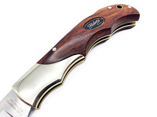 Herbertz Classic Gentleman Edition Pocket Folding Knife: Handcrafted Cocobolo Wood, Nickel Silver and Brass Handle, 440 Steel Super Blade, Germany Brand, Collectible for Outdoor Everyday Carry