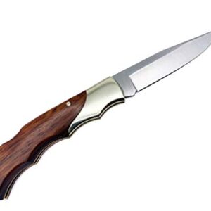 Herbertz Classic Gentleman Edition Pocket Folding Knife: Handcrafted Cocobolo Wood, Nickel Silver and Brass Handle, 440 Steel Super Blade, Germany Brand, Collectible for Outdoor Everyday Carry