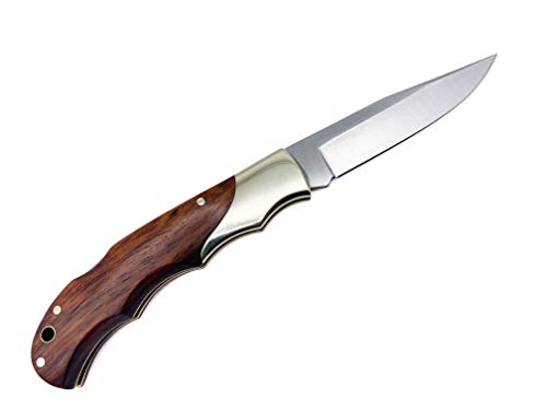 Herbertz Classic Gentleman Edition Pocket Folding Knife: Handcrafted Cocobolo Wood, Nickel Silver and Brass Handle, 440 Steel Super Blade, Germany Brand, Collectible for Outdoor Everyday Carry