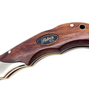 Herbertz Classic Gentleman Edition Pocket Folding Knife: Handcrafted Cocobolo Wood, Nickel Silver and Brass Handle, 440 Steel Super Blade, Germany Brand, Collectible for Outdoor Everyday Carry