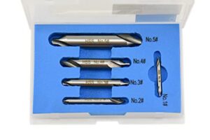 shars 5 pcs center drill & countersink bit tooling set #1-5, 60° hss 404-1358 p{