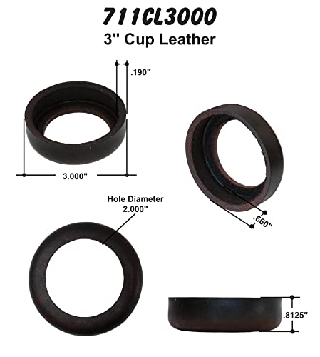 Merrill MFG 711CL3000 3" X 2" Universal Cup Leather, 2.98 X 2.98 X 0.80