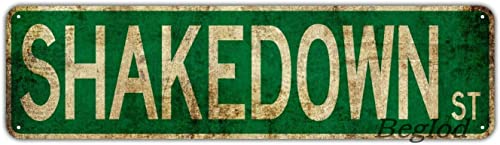 Metal Tin Sign Shakedown St Street Signs Outdoor Road Signs 16X4Inch