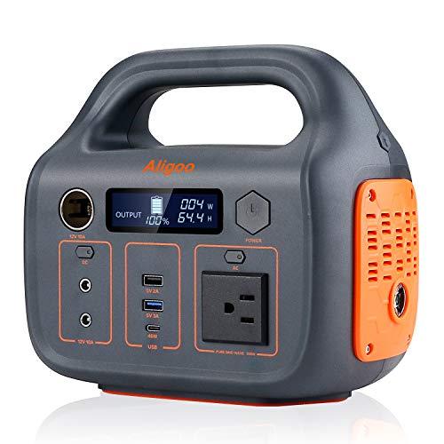 Aligoo Portable Power Station,110V/300Watt Pure Sine Wave AC/DC Outlet,293Wh Backup Lithium Battery, Solar Generator (Solar Panel Optional) for Outdoors Camping Travel Hunting Emergency