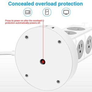 Power Strip Tower, FTEDK Surge Protector Power Tower with 12 AC and 3 USB Long Extension Cord 3.4A USB IQ Charging Station with Overload Protection for Home Office Dorm