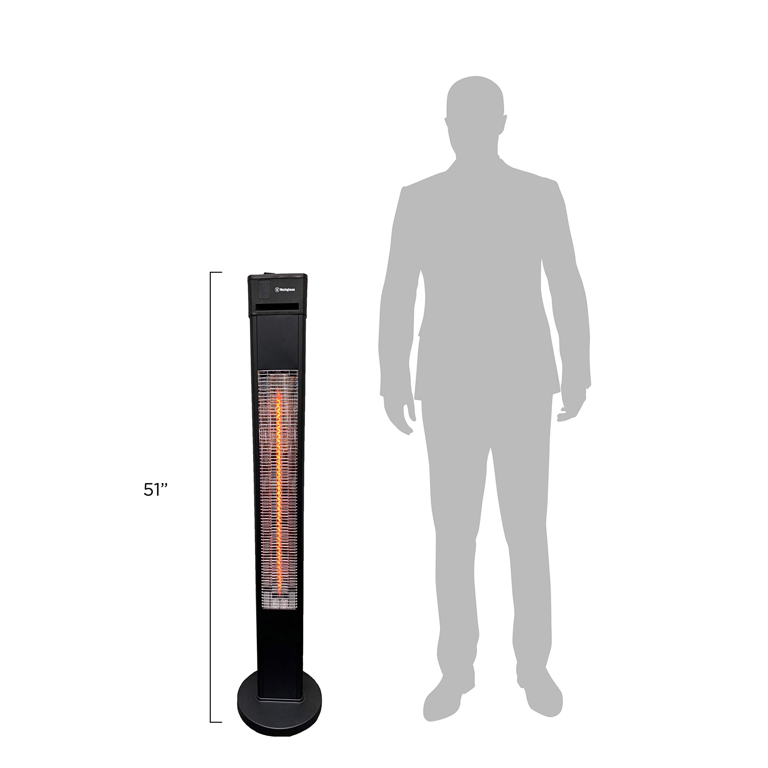 Westinghouse WES31-15110BLK Infrared Electric Outdoor Heater Freestanding, Black