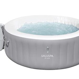 Bestway St. Lucia SaluSpa 2 to 3 Person Inflatable Round Outdoor Hot Tub with 110 Soothing AirJets, Filter Cartridge, Pump, and Insulated Cover, Gray