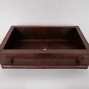 Copper Farmhouse Kitchen Sink with Towellbar