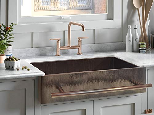 Copper Farmhouse Kitchen Sink with Towellbar