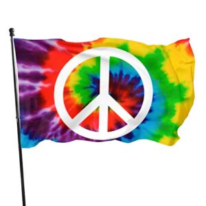 baifumen salomao peace sign tie-dye flag 3x5 ft outdoor garden decor porch lightweight flag - uv fade resistant