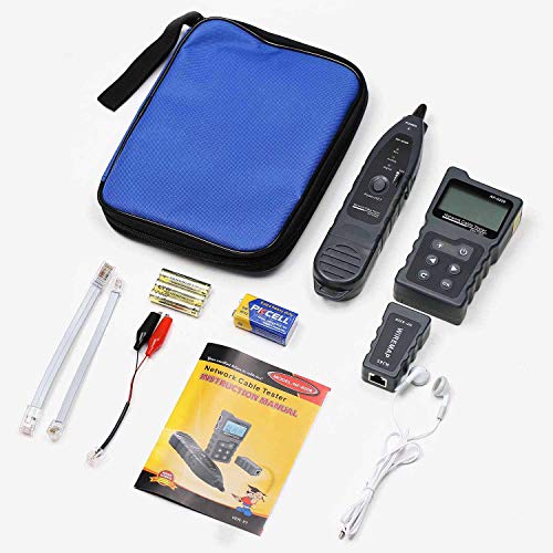 KOLSOL Network Cable Tester, Ethernet Wire Tracer with NCV & Lamp for CAT5 CAT6, PoE Tester Detect Voltage Measure Fault Distance by TDR NF-8209