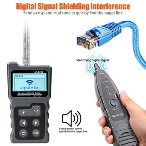 KOLSOL Network Cable Tester, Ethernet Wire Tracer with NCV & Lamp for CAT5 CAT6, PoE Tester Detect Voltage Measure Fault Distance by TDR NF-8209