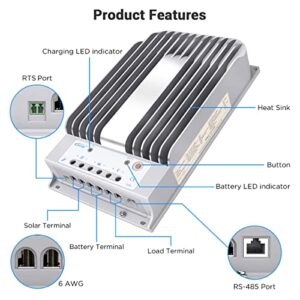 EPEVER 40A MPPT Solar Charge Controller 12V/24V Auto Working Max.PV 150V Solar Panel Charge Regulator Tracer BN Series Negative Ground Solar Controller