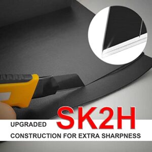 HAUTMEC 10pcs 18mm SK2H Ultra Sharp Snap Off Blades, Retractable Black Utility Knife Replacement Blades, Sharper SK2H Heavy Duty Refill Blades, Creative Safety Box, for Box, Carpet, Rope HT0144-BL