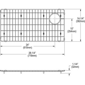 Elkay CTXBG2814 Bottom Grid, Stainless Steel, 28-1/4" x 14-1/4" x 1-1/4"