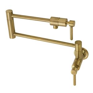 kingston brass ks4107dl concord pot filler, brushed brass, 23.5 x 2.63 x 12.88