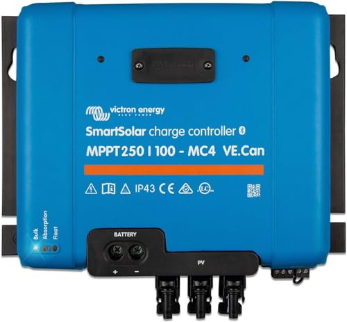 Victron Energy SmartSolar MPPT MC4 VE.Can 250V 100 amp 12/24/36/48-Volt Solar Charge Controller (Bluetooth)