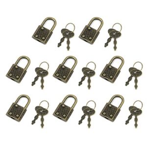 coshar retro mini padlock with key jewelry box storage box diary book, pack of 8