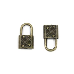 Coshar Retro Mini Padlock with Key Jewelry Box Storage Box Diary Book, Pack of 8