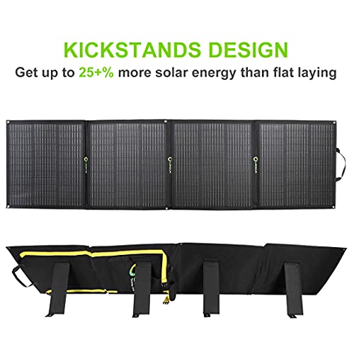 Lensun 200W Foldable Solar Panel with Innovative Leg Support to get Maximum Performance,Charge for (Goal Zero) Power Station,Solar Generator,Camper