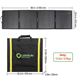 Lensun 200W Foldable Solar Panel with Innovative Leg Support to get Maximum Performance,Charge for (Goal Zero) Power Station,Solar Generator,Camper