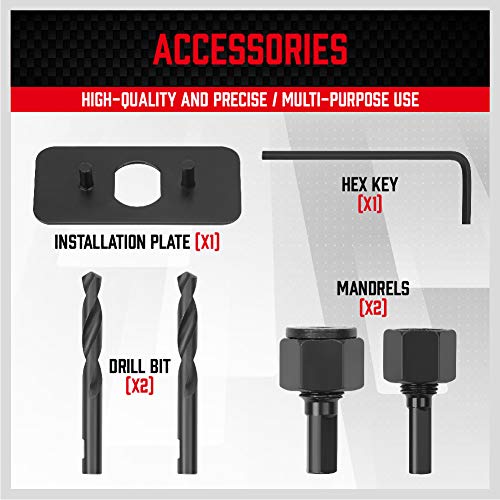 SEDY Hole Saw Kit, 19-Pieces Hole Saw Set with Red Case Include 13pc 3/4"-6"(19-152mm) Saw Blades, 2 Mandrels, 2 Drill Bits, 1 Installation Plate, 1 Hex Key, Ideal for Soft Wood, Plywood, Drywall, PVC