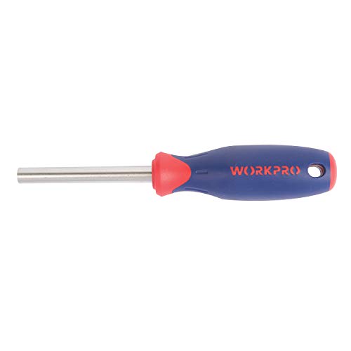 WORKPRO W021056 Chrome-Plated Magnetic Screwdriver Bit Holder with Bi-Material Soft-Grip Handle, 7 inch, Set of 1