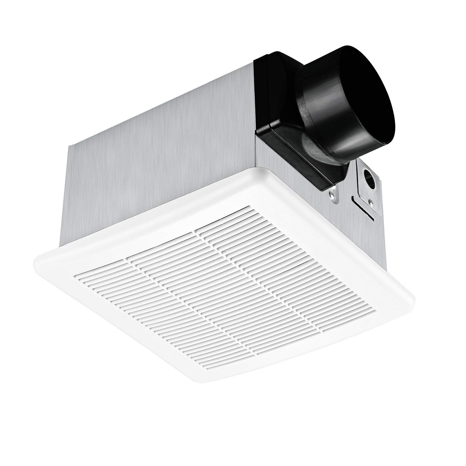 Tech Drive Very-Quiet Bathroom Ventilation and Exhaust Fan 90 CFM 1.5 Sone, Ceiling Mounted Fan,White Plastic Grille