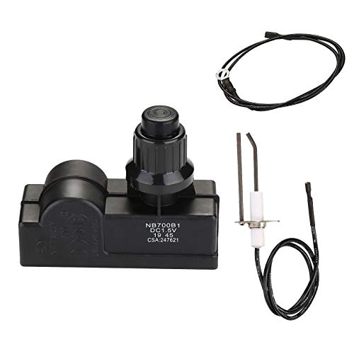 WADEO Fire Pit Igniter, Push Button Ignition Kit with 2 Outlets and Ground Wire for Fire Pit Gas Burner System