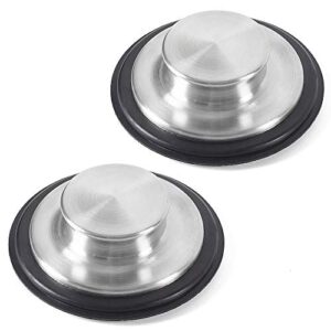 cornerjoy 2 pcs stainless steel kitchen sink stopper, large wide rim 3.38" diameter - garbage disposal plug