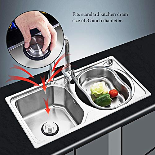 CORNERJOY 2 PCS Stainless Steel Kitchen Sink Stopper, Large Wide Rim 3.38" Diameter - Garbage Disposal Plug