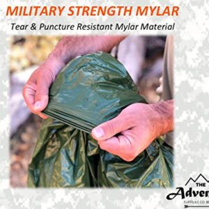 Emergency Blanket & Rain Poncho - 4 Pack, Mylar Thermal Survival Gear for Heat Retention - Lightweight - Army Green - Adventure Supply Co.