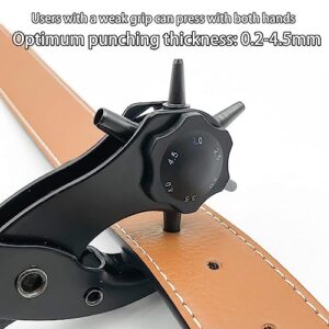 Leather Hole Punch,Belt Hole Puncher for Leather, Revolving Punch Plier Kit,Leather Punch Plier for Leather, Belts, Watches, Handbags, Leather Punch Tool for Belts Diameter : 4.5/4 /3.5/3/2.5/2mm.