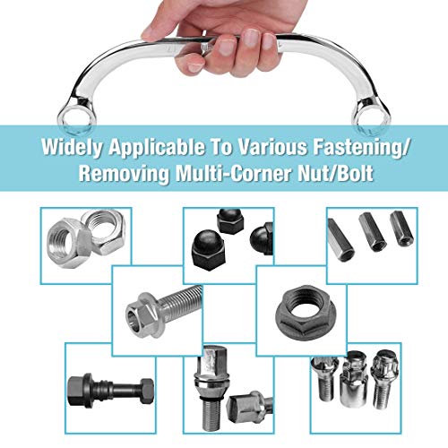 DURATECH Half Moon Box Wrench Set, Metric, 5-Piece, 8mm to 22mm, 12 Point, CR-V Steel, with EVA Foam Tool Organizer