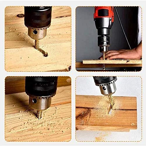 Yiying Serrated Drill Bit Set, 6pcs Twist Drill Household Metal Punch Woodworking Reaming Slot Multifunctional Hand Drill 3mm-8mm