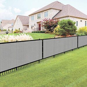 E&K Sunrise 6' x 20' Privacy Fence Screen with Grommets, Outdoor Windscreen Fence Covering Privacy Screen UV Blockage for Backyard Garden Patio, Zip Ties Included (Gray)