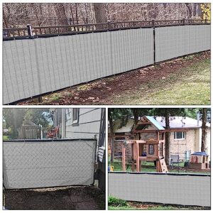 E&K Sunrise 6' x 20' Privacy Fence Screen with Grommets, Outdoor Windscreen Fence Covering Privacy Screen UV Blockage for Backyard Garden Patio, Zip Ties Included (Gray)