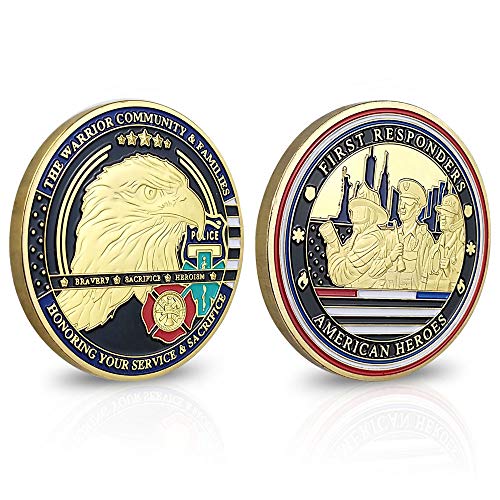 AtSKnSK First Responders Hero Challenge Coin American EMS Police Firefighter Coin