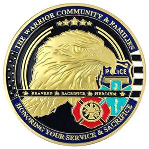 AtSKnSK First Responders Hero Challenge Coin American EMS Police Firefighter Coin