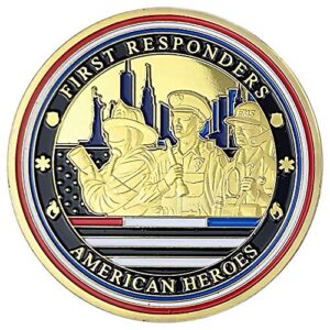 AtSKnSK First Responders Hero Challenge Coin American EMS Police Firefighter Coin