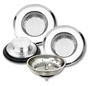 4 pack kitchen sink strainer drain stopper, anti-clogging sink strainer basket catcher, stainless steel garbage disposal sink plug for most drain