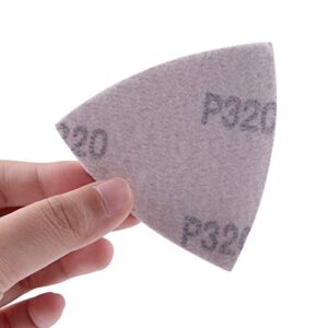 AUSTOR 120 Pieces Triangular Sandpaper, Triangle Sanding Sheets Fit 3-1/8 Inch Oscillating Multi Tool Sanding Pad, Hook and Loop Assorted 40/60/80/120/150/180/240/320/400 Grits, No Holes