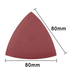 AUSTOR 120 Pieces Triangular Sandpaper, Triangle Sanding Sheets Fit 3-1/8 Inch Oscillating Multi Tool Sanding Pad, Hook and Loop Assorted 40/60/80/120/150/180/240/320/400 Grits, No Holes