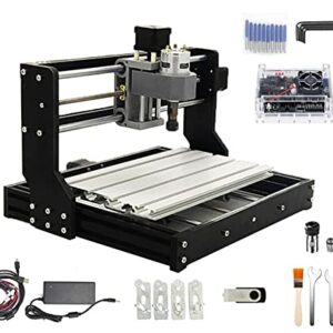 CNCTOPBAOS CNC 3018 Pro Wood Router Kit 3 Axis USB DIY Mini Engraver Milling Engraving Machine Cutter Plastic Acrylic PCB PVC Carving GRBL Control 300x180x45mm